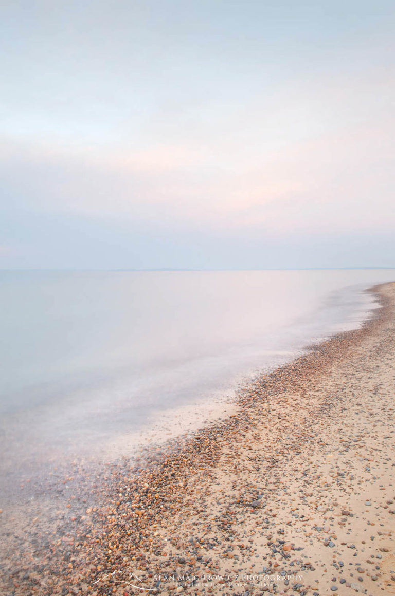 Lake Superior seen from beach at Whitefish Point Upper Peninsula ...