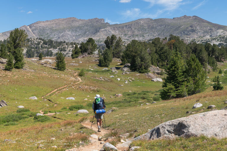 Backpacker on trail Bridger Wilderness Wyoming - Alan Majchrowicz ...