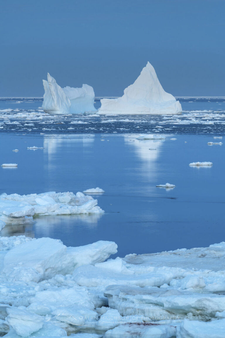 Iceberg and pack ice in Strait of Belle Isle Labrador - Alan ...